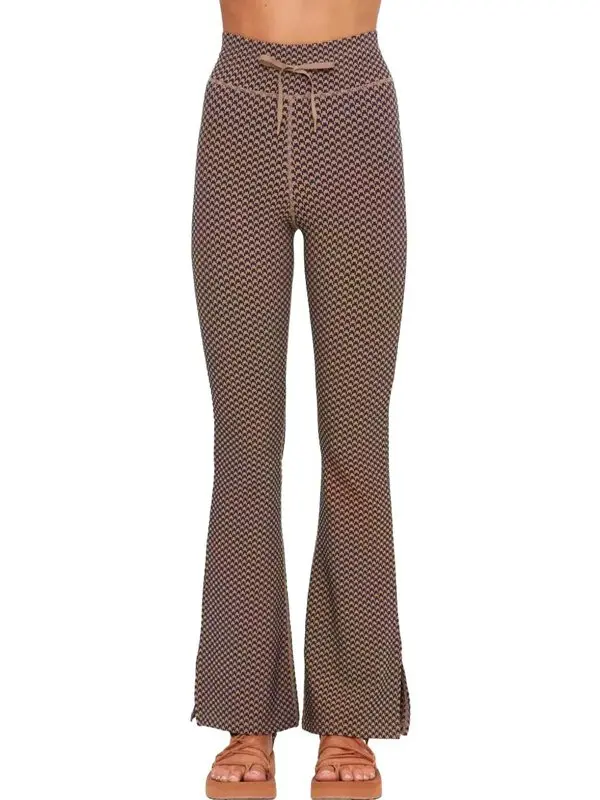 The Upside Florence Houndstooth Track Pants - Brown