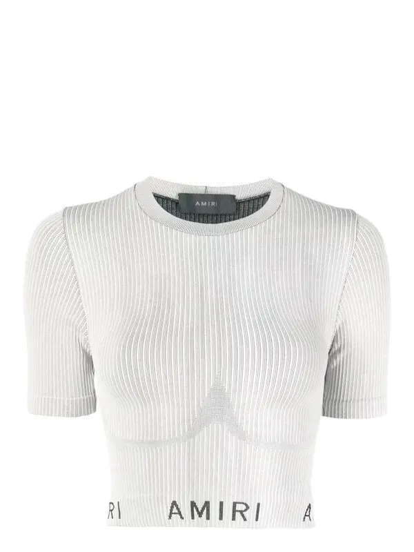 Amiri Logo-print Seamless Performance Top - Neutrals