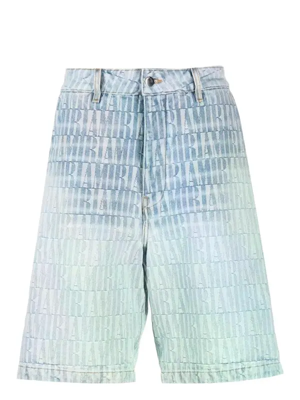 Amiri Jacquard Snap-off Denim Shorts - Blue