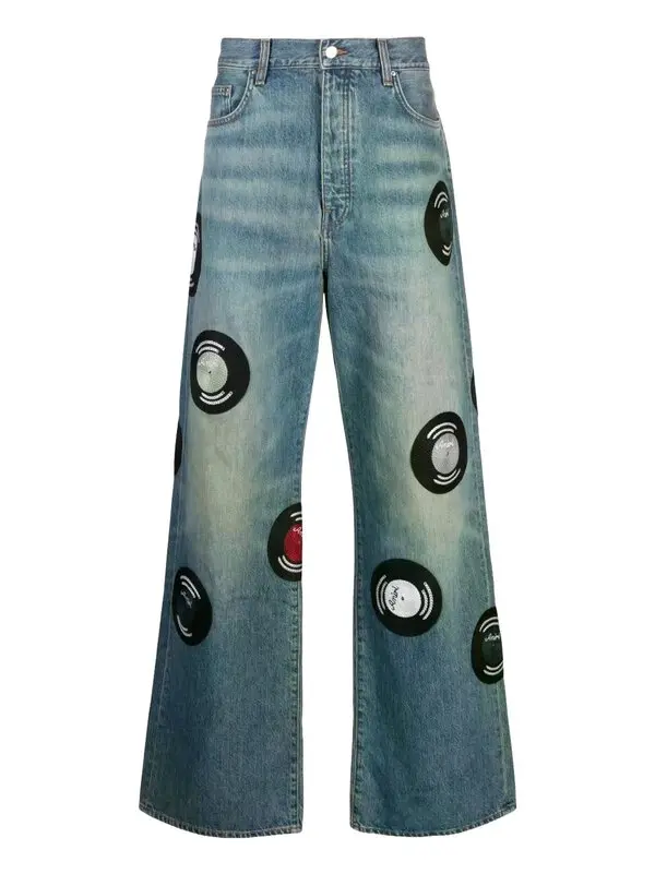 Amiri Record Wide-leg Jeans - Blue