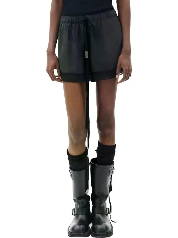 ANN DEMEULEMEESTER Lace-border Shorts - Black