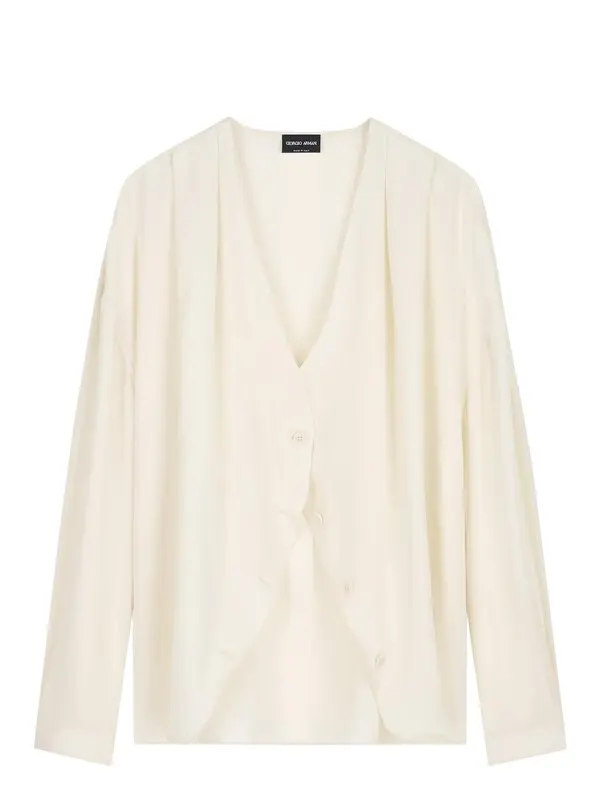 Giorgio Armani Archivio Ss1990 V-neck Blouse - White