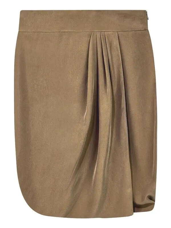 Giorgio Armani Archivio Ss1990 Draped Wrap-effect Skirt - Brown