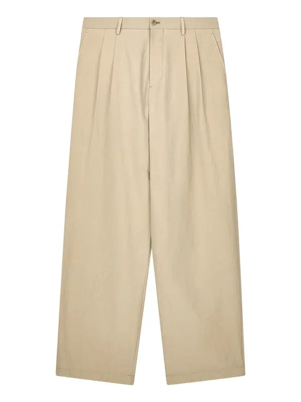 Giorgio Armani Archivio Double-pleat Wide-leg Trousers - Beige