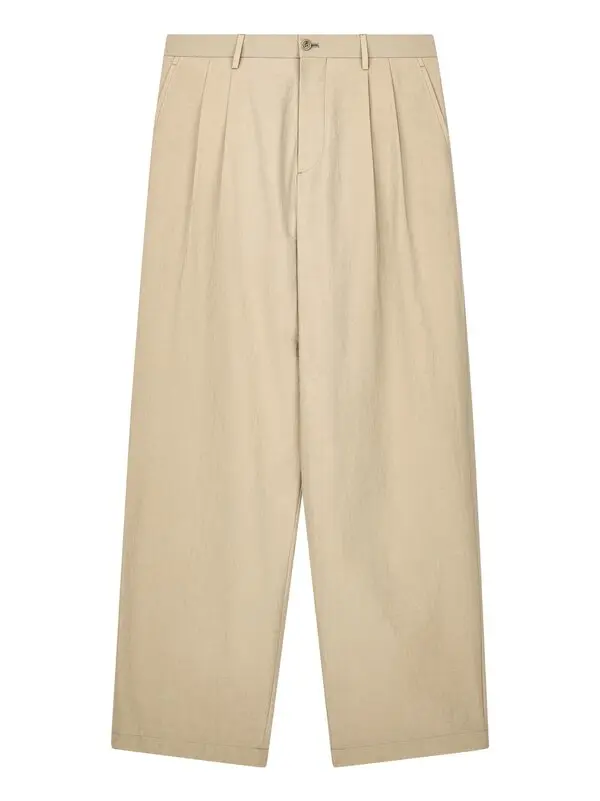 Giorgio Armani Archivio Double-pleat Wide-leg Trousers - Beige