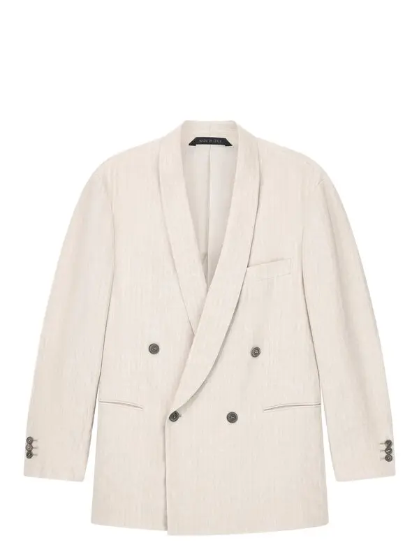 Giorgio Armani Archivio Ss1990 Double-breasted Shawl Lapel Jacket - Beige