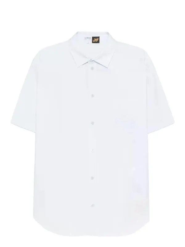 Loewe X Paula's Ibiza Anagram-embroidered Short-sleeve Shirt - Blue
