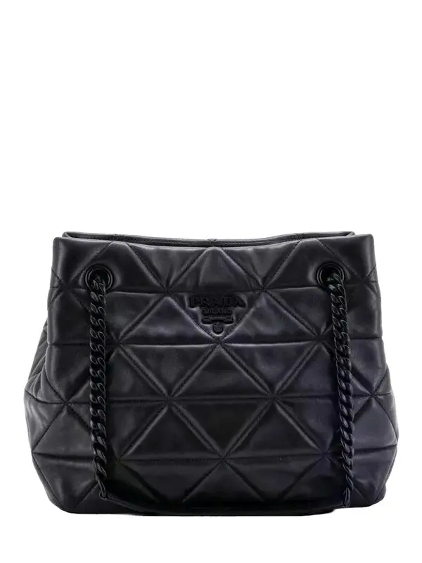 Prada Spectrum Quilted Nappa Leather Medium Tote Bag - Black