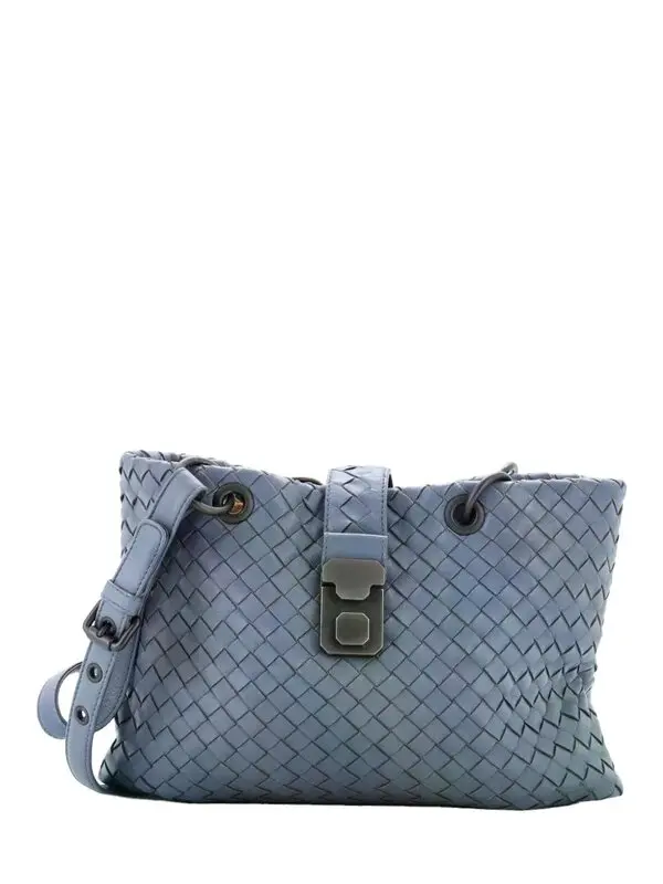 Bottega Veneta Roma Bag Intrecciato Nappa Small Tote Bag - Blue