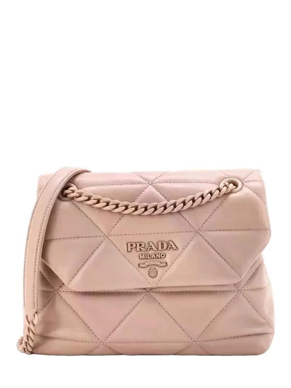 Prada Quilted Nappa Leather Small Shoulder Bag - Neutrals
