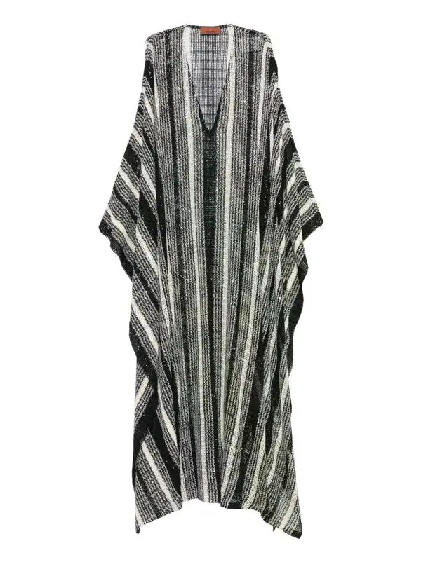 Missoni Sequin-embellished Striped Kaftan - Grey