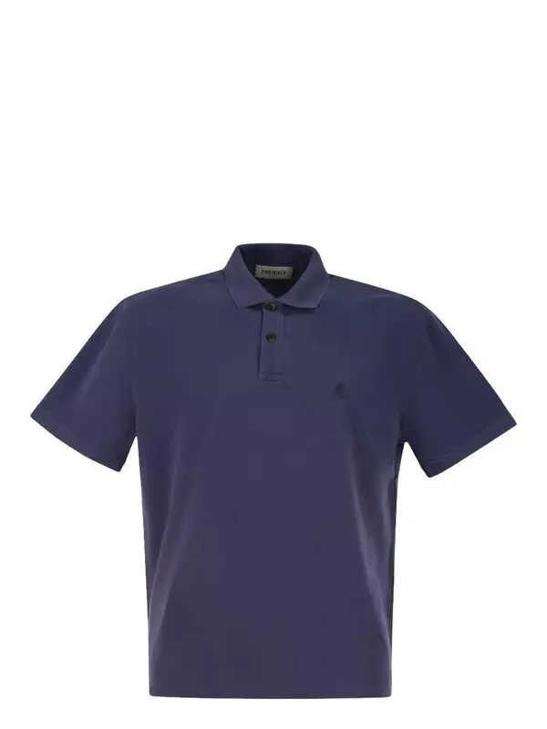 Premiata Embroidered-logo Polo Shirt - Blue