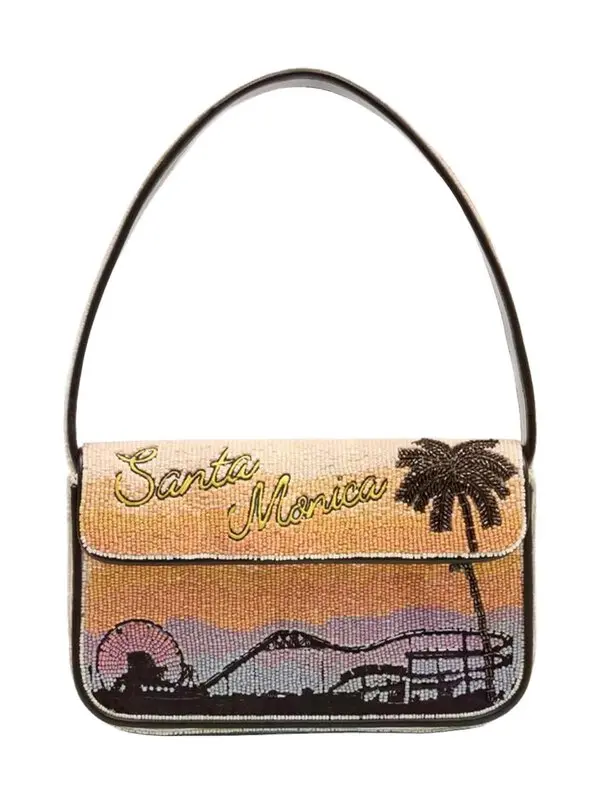 Staud Tommy Bead-embellished Shoulder Bag - Orange