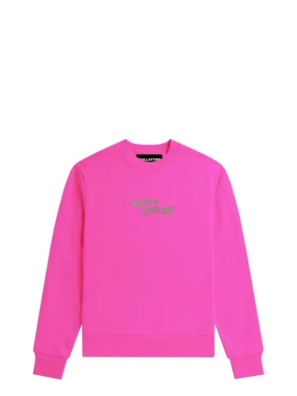 QUILLATTIRE Embroidered Cotton Crewneck Sweatshirt - Pink