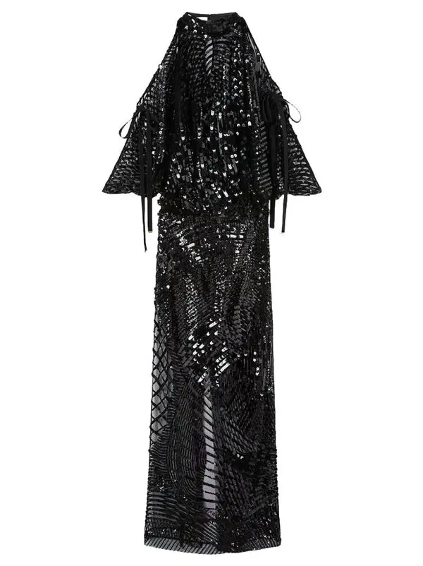 Emilio Pucci Embellished Sequined Maxi Dress - Black