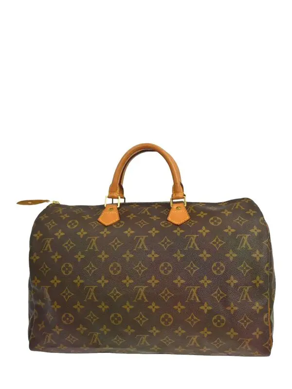 LOUIS VUITTON Speedy 40 Monogram Canvas Handbag - Brown
