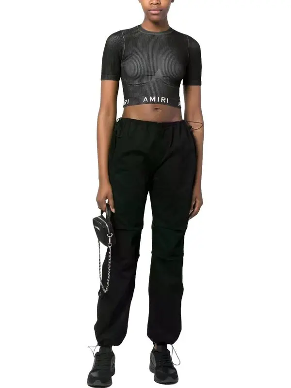 Amiri Logo-print Seamless Performance Top - Black