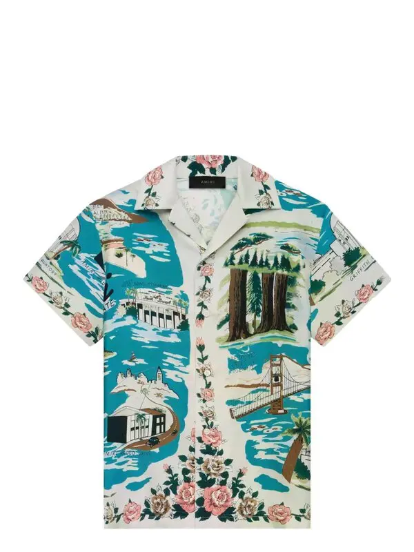 Amiri California Graphic-print Shirt - Blue