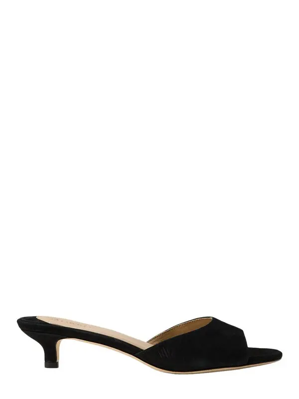 Ralph Lauren Francesca Suede Mule Sandal - Black