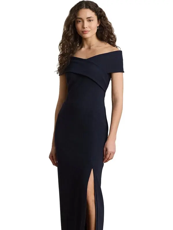 Ralph Lauren Faille Off-the-shoulder Gown - Lauren Navy