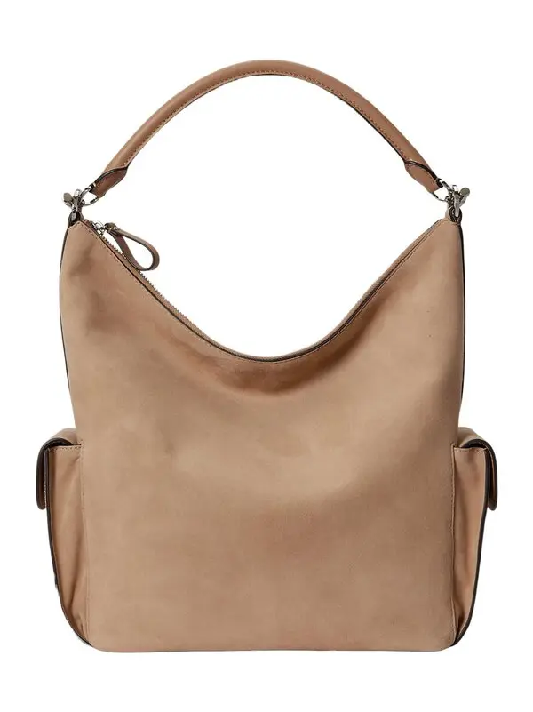 Ralph Lauren Suede Blaike Shoulder Bag - Tan