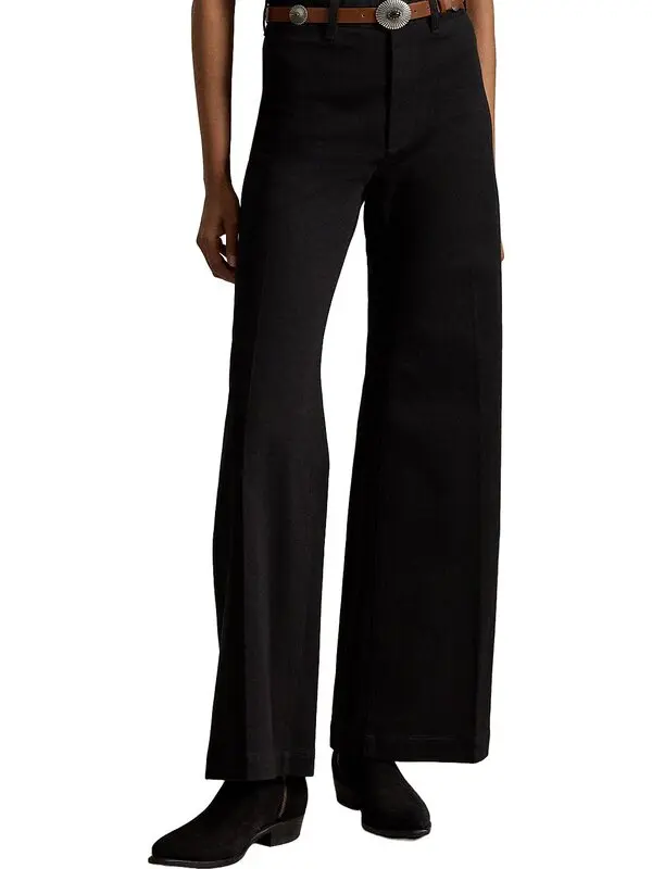 Ralph Lauren Beaton Stretch-cotton Flared Trousers - Black