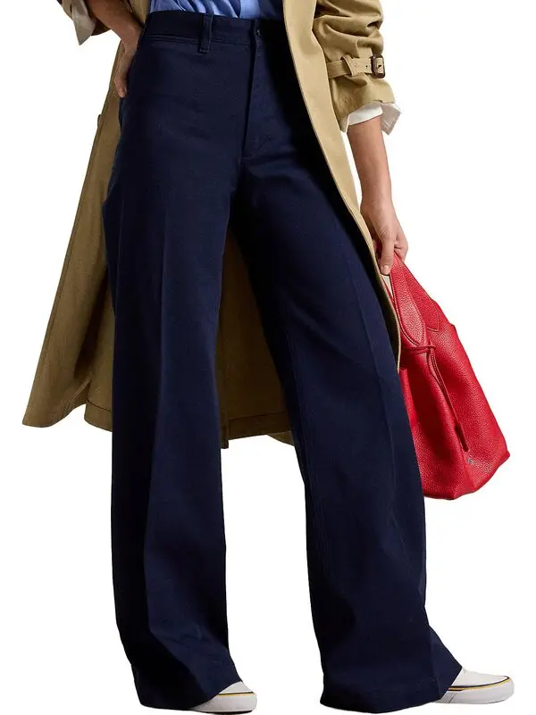 Ralph Lauren Beaton Stretch-cotton Flared Trousers - Navy