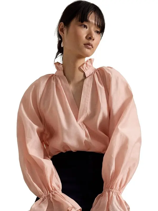 Ralph Lauren Cotton-silk Organdy Shirt - Pale Pink