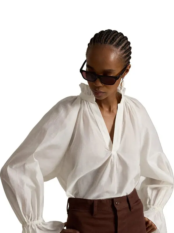 Ralph Lauren Cotton-silk Organdy Shirt - White