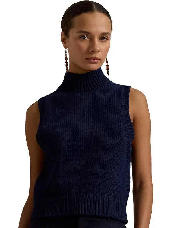 Ralph Lauren Sleeveless Turtleneck Sweater - Cruise Navy