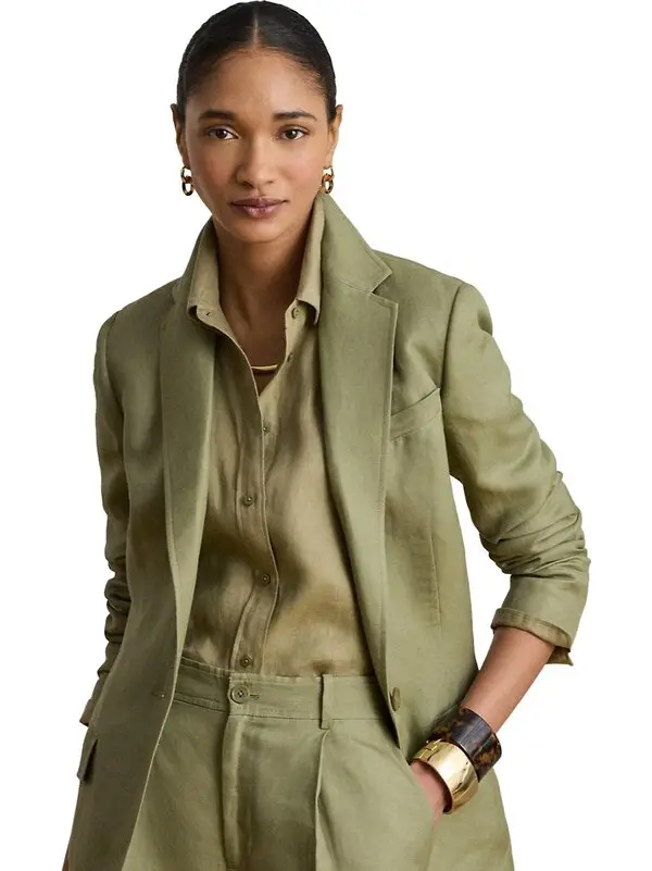Ralph Lauren Linen-blend Twill Blazer - Light Agave