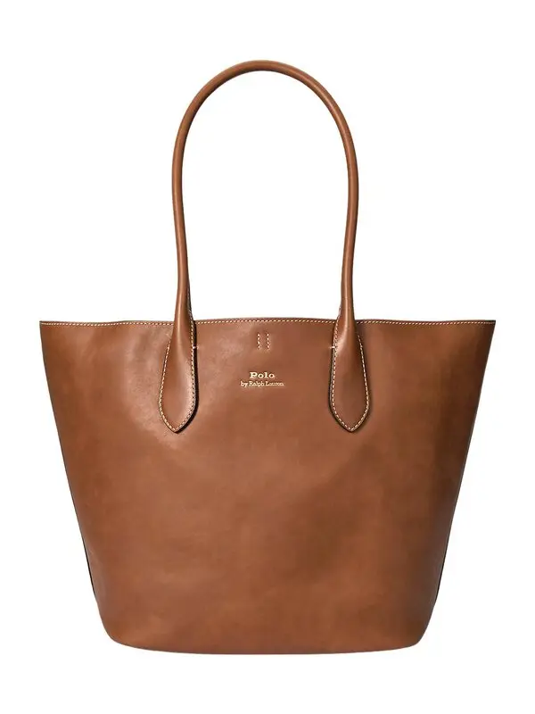 Ralph Lauren Medium Bellport Tote In Full-grain Leather - Cuoio