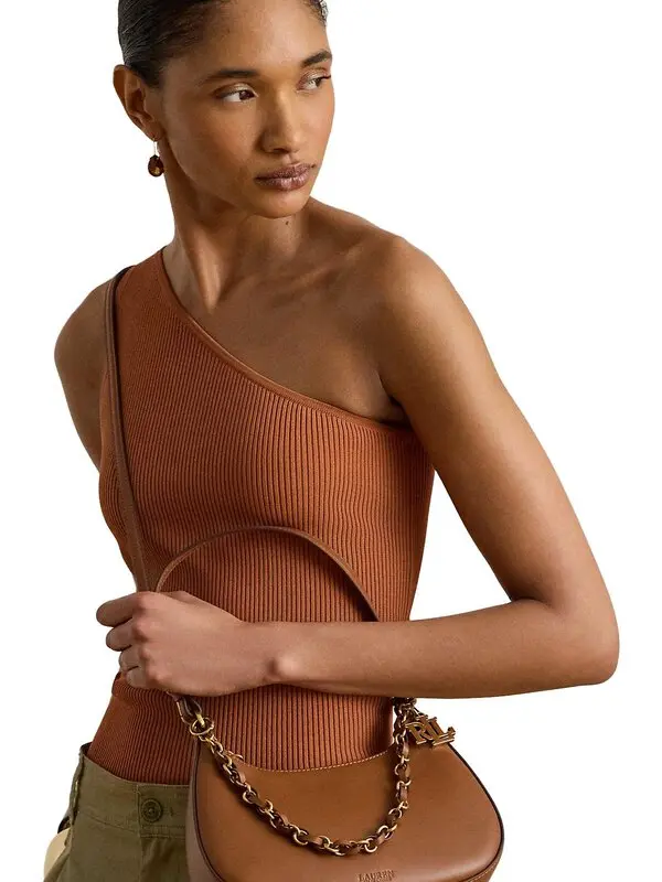Ralph Lauren Leather Marcy Zip Shoulder Bag - Lauren Tan