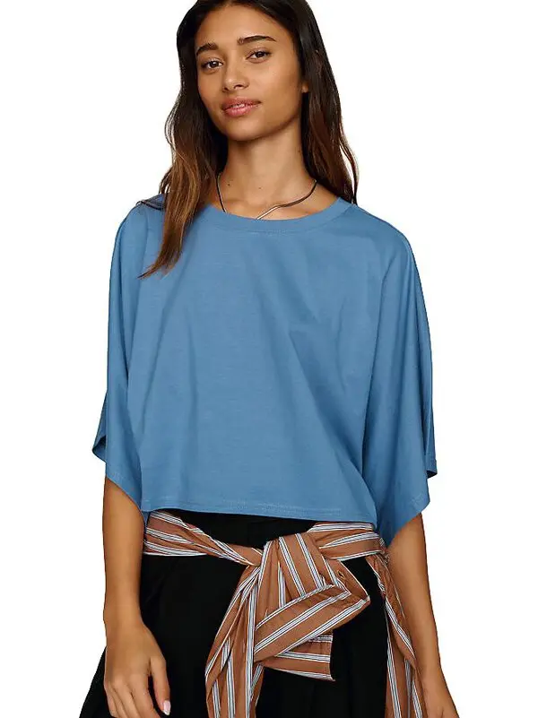 PILCRO Cotton Poncho Tee - Blue