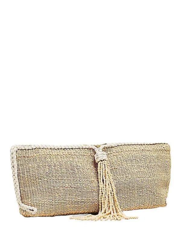 ARANAZ Belda Beaded Clutch - Natural