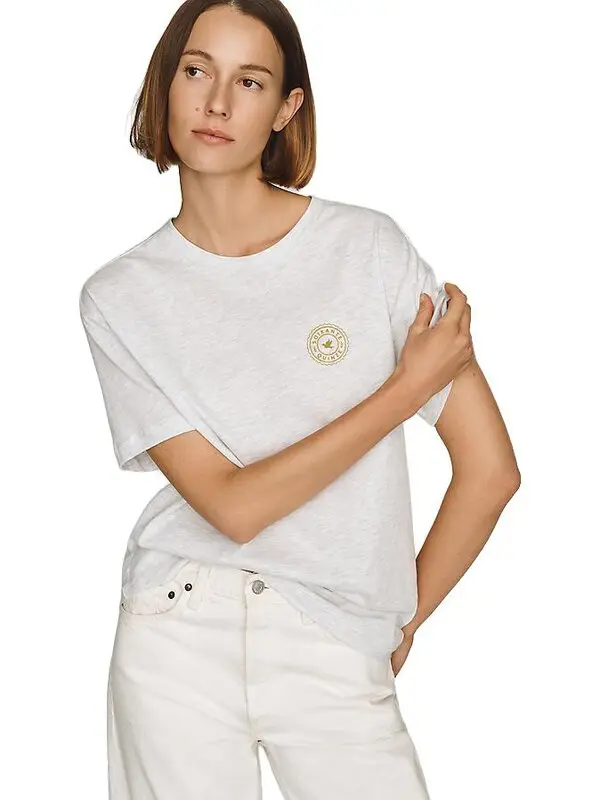 Anthropologie French 75 Graphic T-shirt - Grey