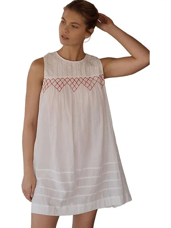 DAMSON MADDER Ambrose Cotton Midi Dress - White