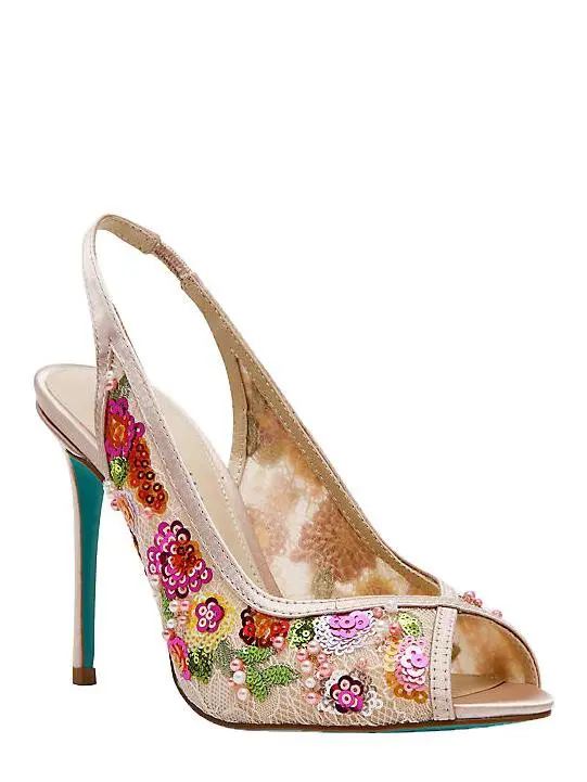 Betsey Johnson Gerri Sequin Heels - Multi Floral