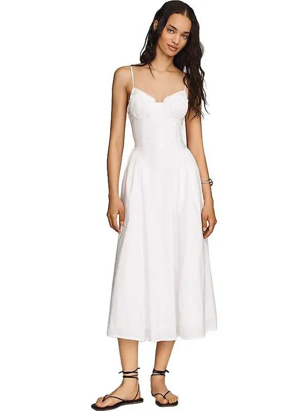 NIA Alice Sweetheart Midi Dress - White