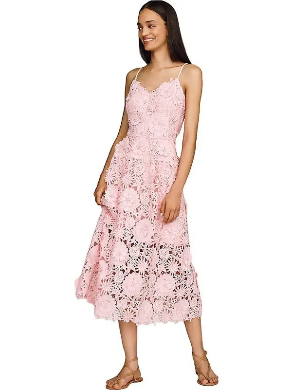 Endless Rose Lace Midi Dress - Pink