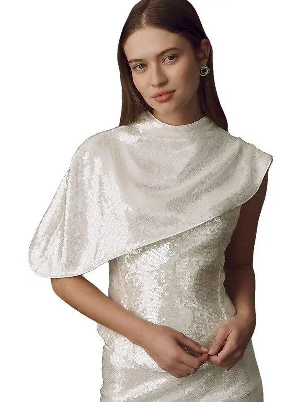 MARE MARE Sequin Cape Top - Ivory