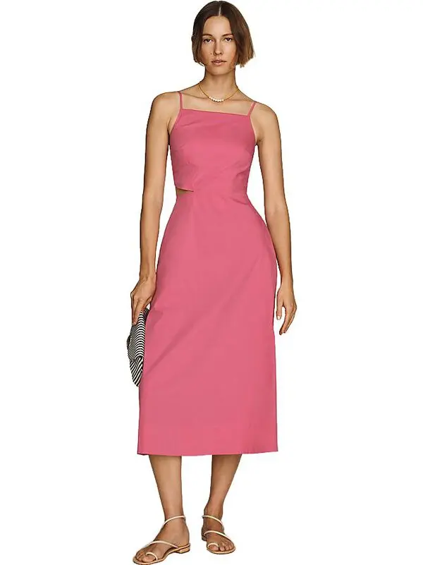 Maeve Cutout Midi Dress - Fuchsia Fedora
