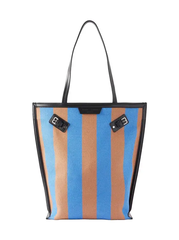 Proenza Schouler North South Days Striped Canvas Tote - Blue