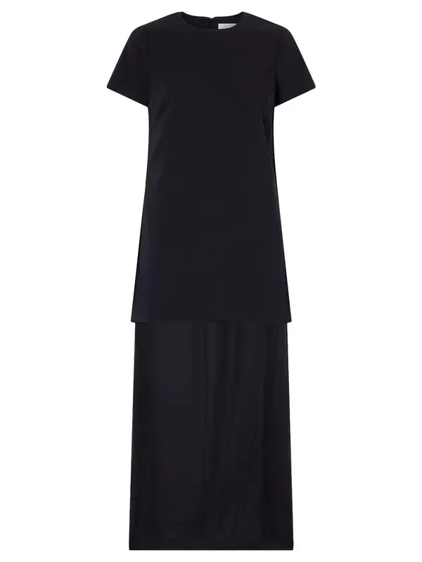 LA LIGNE Crepe And Chiffon Maxi Dress - Black
