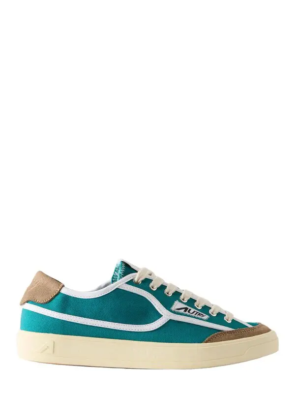 AUTRY Winscape Low Canvas And Suede Trimmed Sneakers - Blue