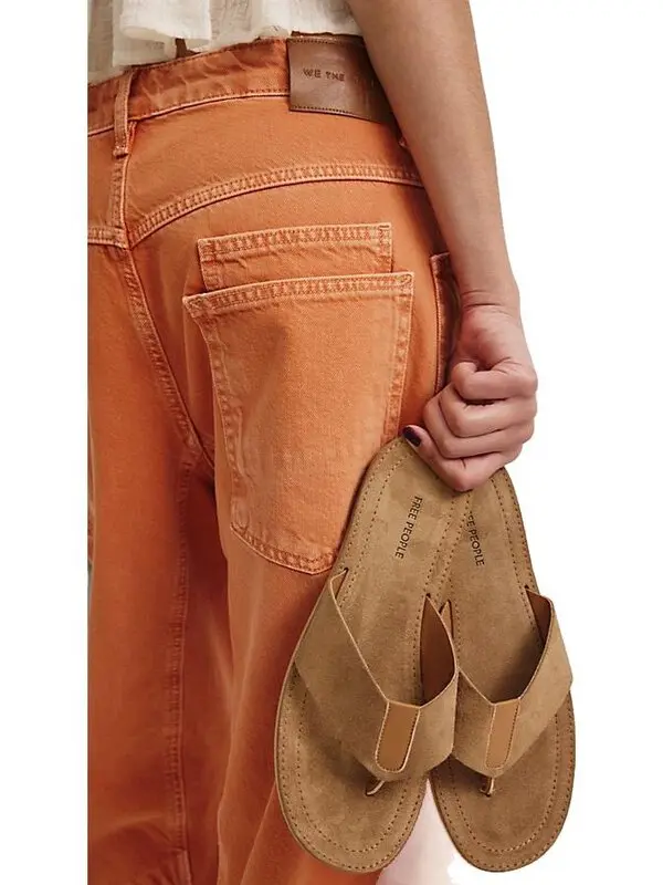 Free People Niko Suede Thong Sandals - Sand
