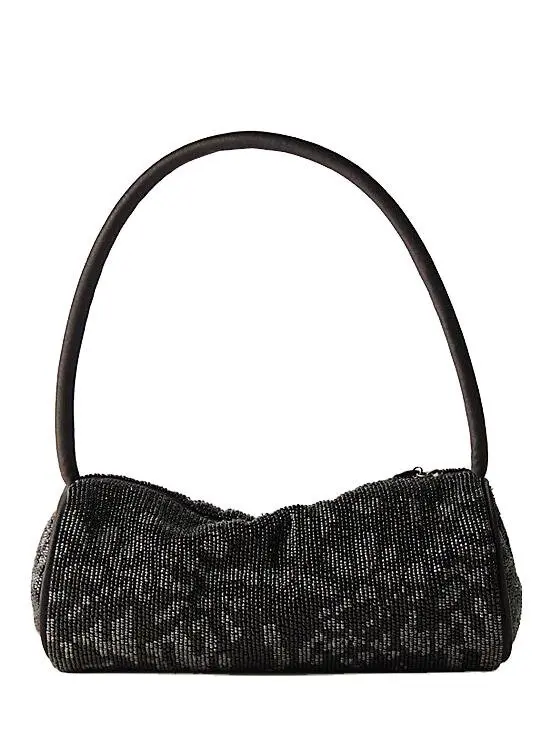 Free People Beaded Barrel Bag With Shoulder Strap - Black