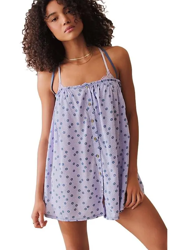 Free People Intimately Weekend Feeling Nightie - Blue Finch Combo