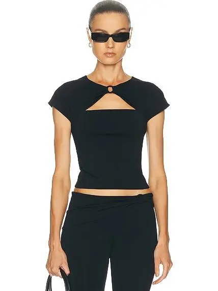 FRAME X Alexandra Leclerc The Casino Top - Black