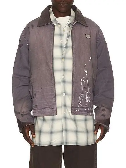 MISBHV 1997 Paint Splatter Canvas Work Jacket - Graphite